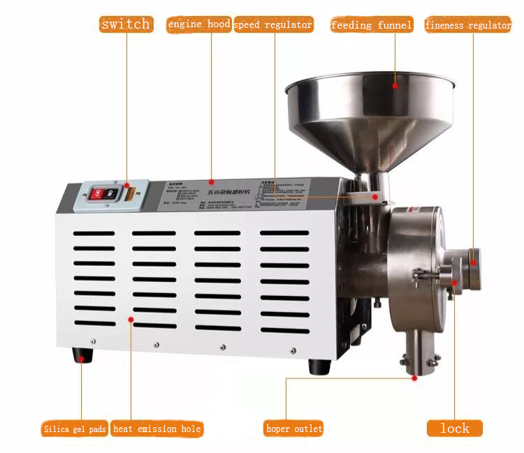 Professional commercial wheat flour mill for wheat bran and almonds ...